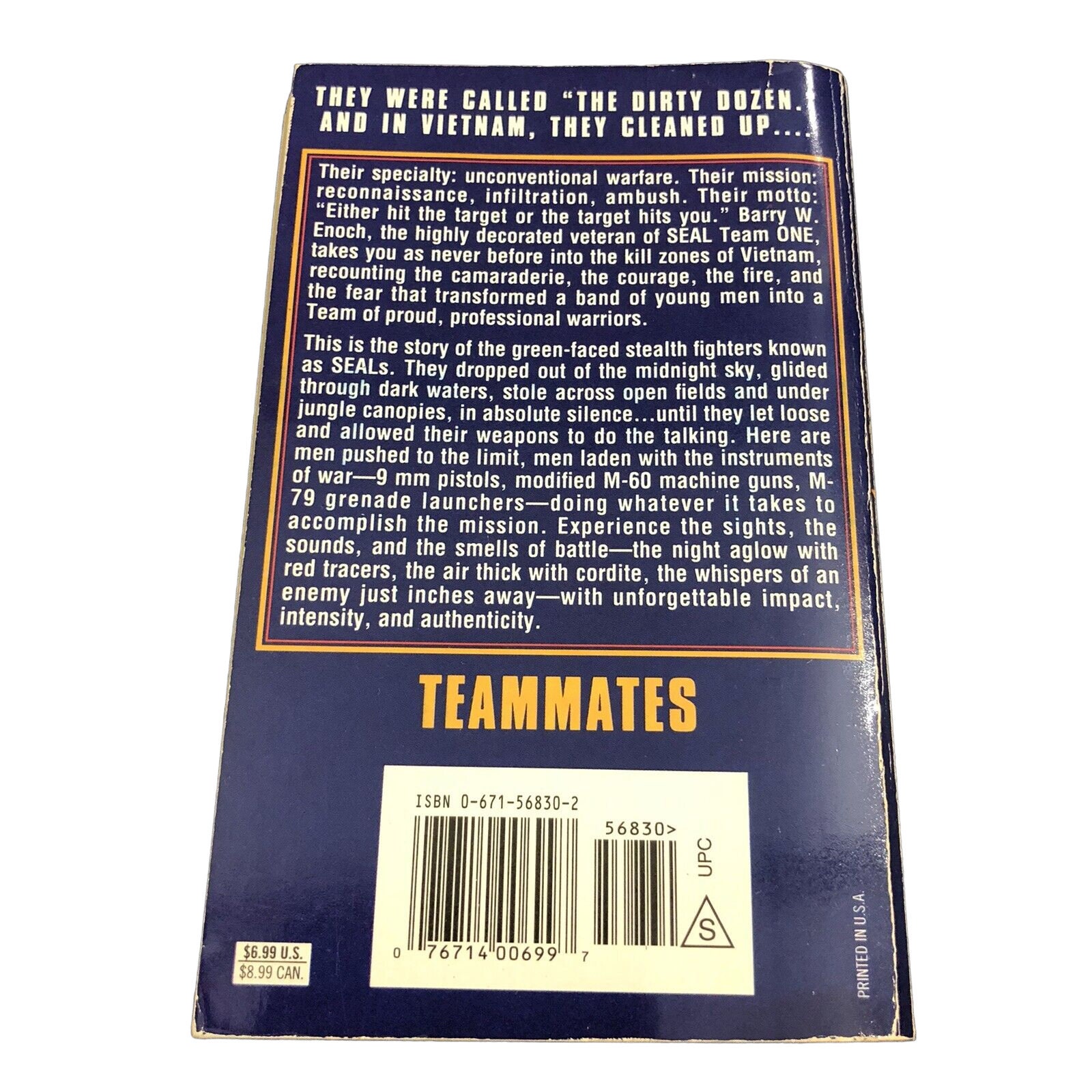 Barry W. Enoch With Gregory A. Walker Teammates: Seals at - Etsy