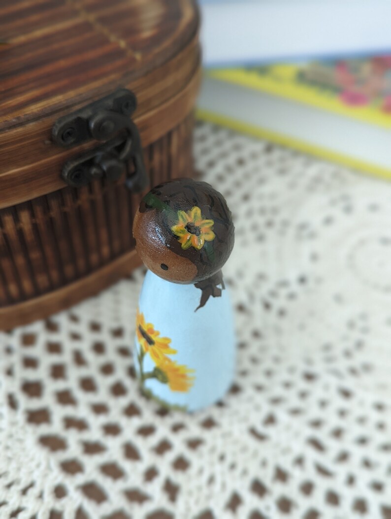 Peg Doll Sunflower Etsy