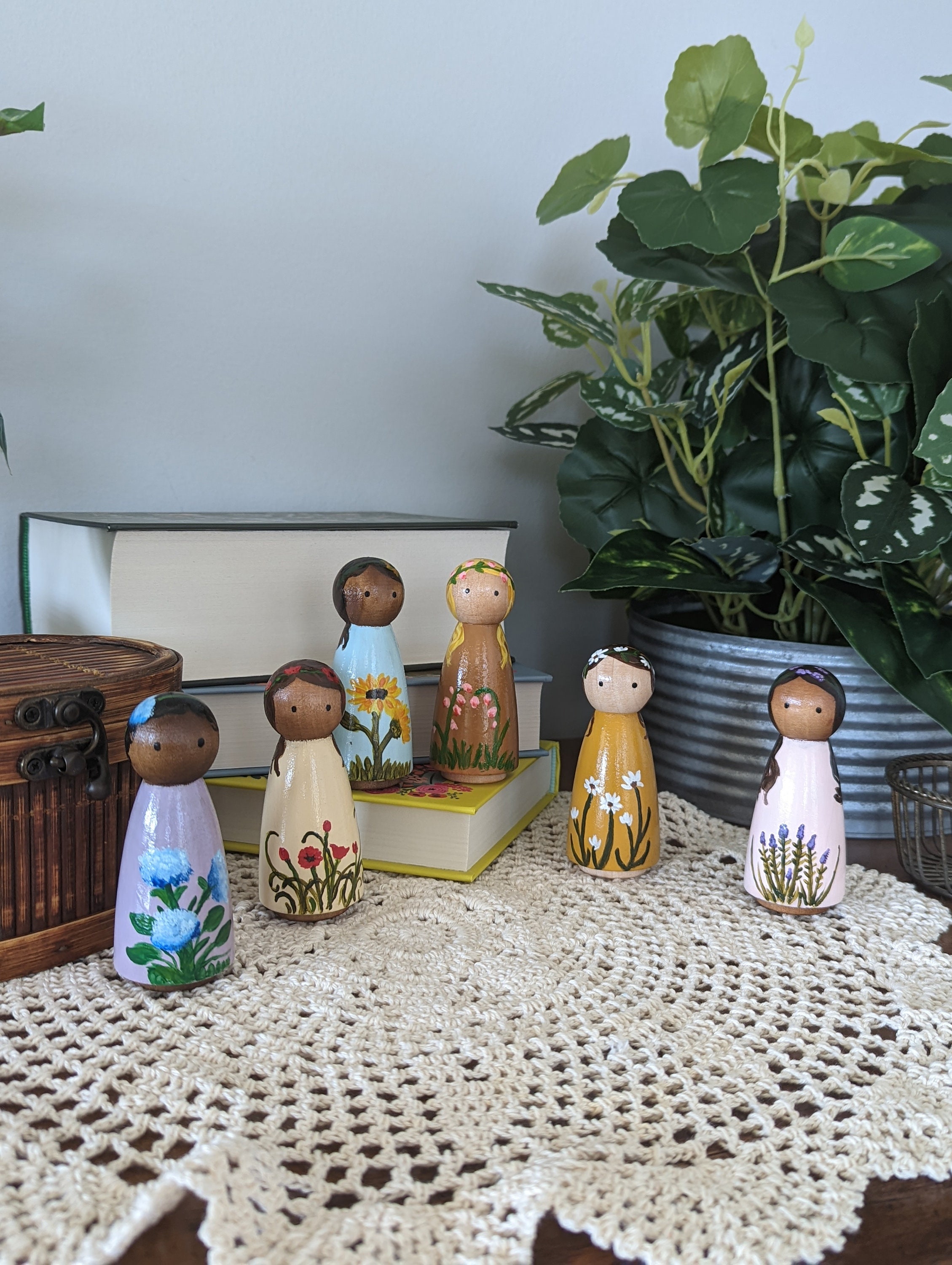 Peg Doll Sunflower Etsy