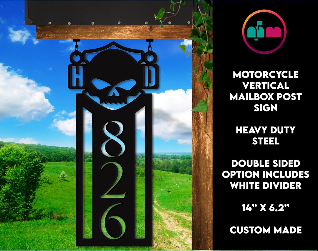 Motorcycle Address Sign Hanging Vertical Mailbox Numbers - Etsy