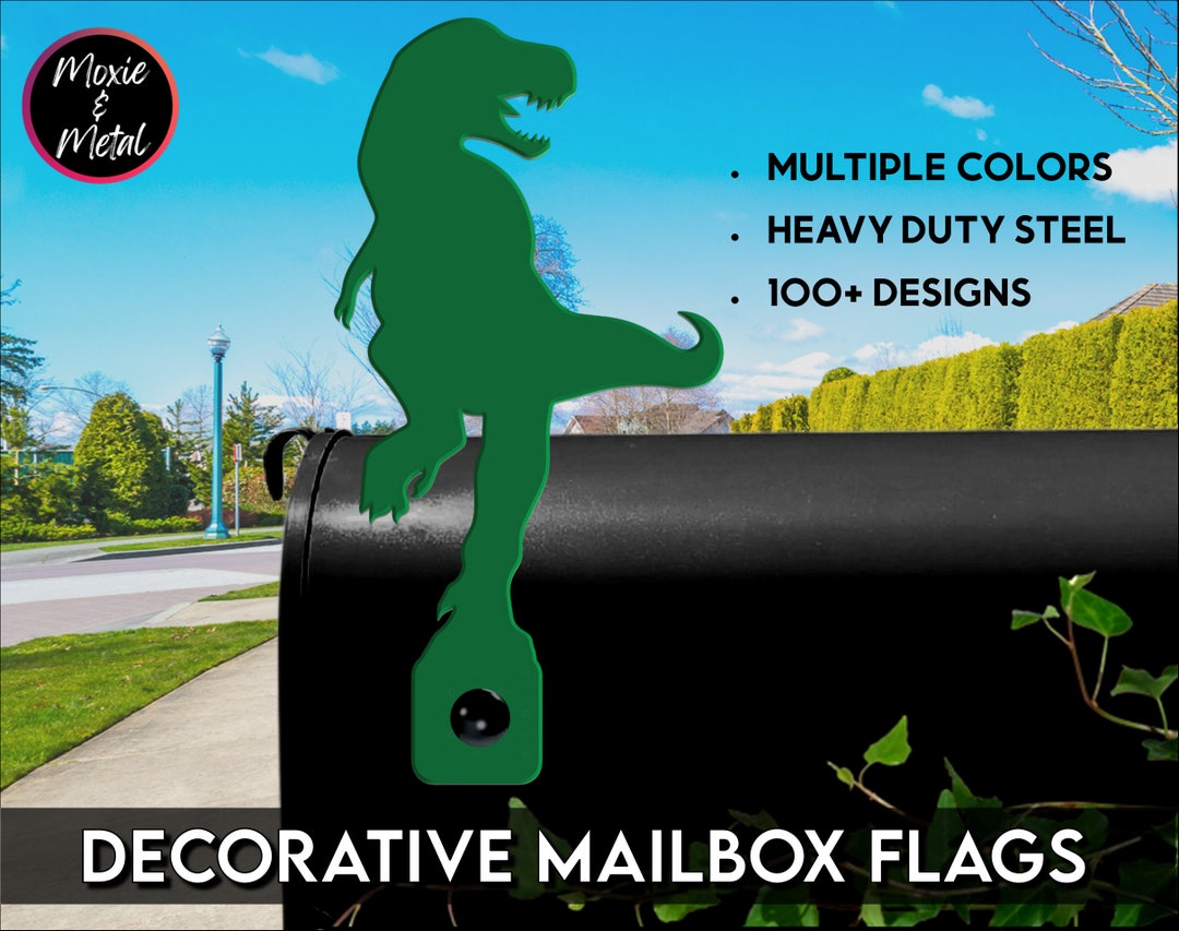 Dinosaur T-rex Mailbox Flag Steel Metal 8 Colors - Etsy