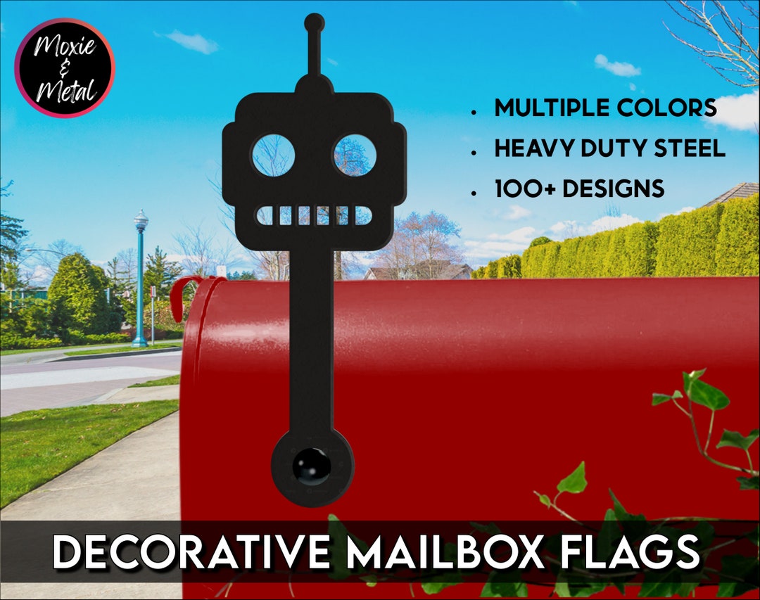 Robot Mailbox Flag Steel Metal 8 Colors - Etsy