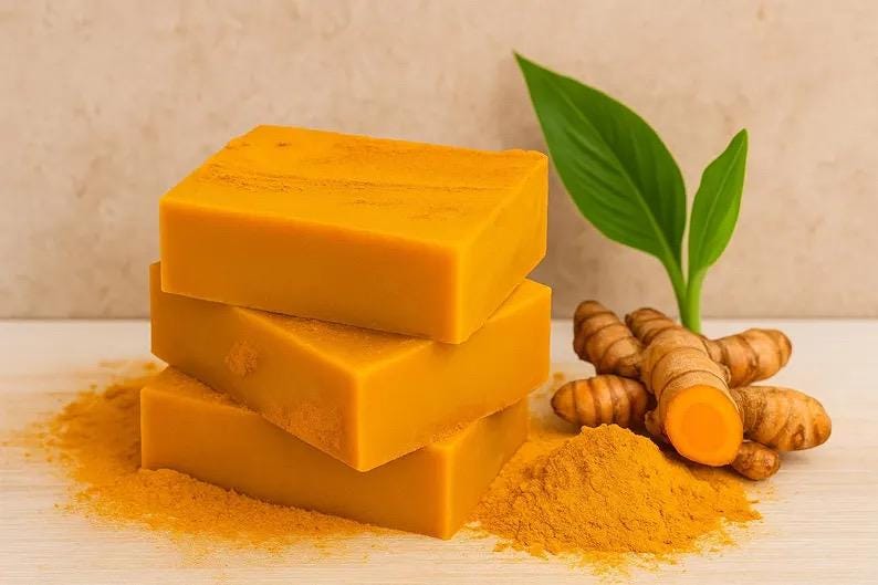 Handmade Turmeric Kojic Acid Soap Bar, Goat Milk Gentle Cleanser ...