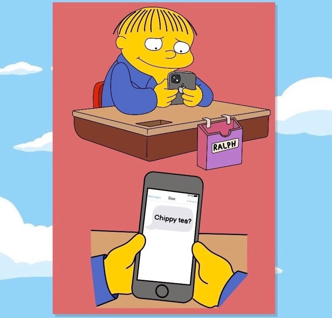 SIMPSONS VALENTINE CHIPPY Anniversary, Birthday Funny Tea Takeaway ...