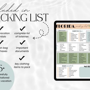 Florida Packing List PDF Printable | Florida Travel Checklist ...