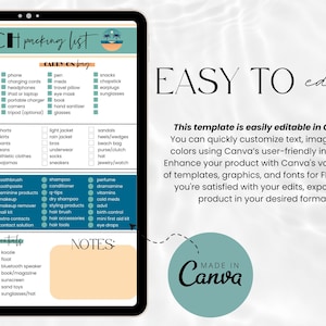 Beach Packing List Template: Editable Travel Checklist (PDF Printable ...