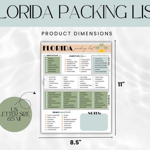 Florida Packing List PDF Printable | Florida Travel Checklist ...