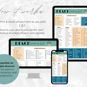 Beach Packing List Template | Packing Checklist | Travel Packing List ...