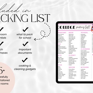 Dorm Packing List Template: Editable College Checklist (PDF Printable ...