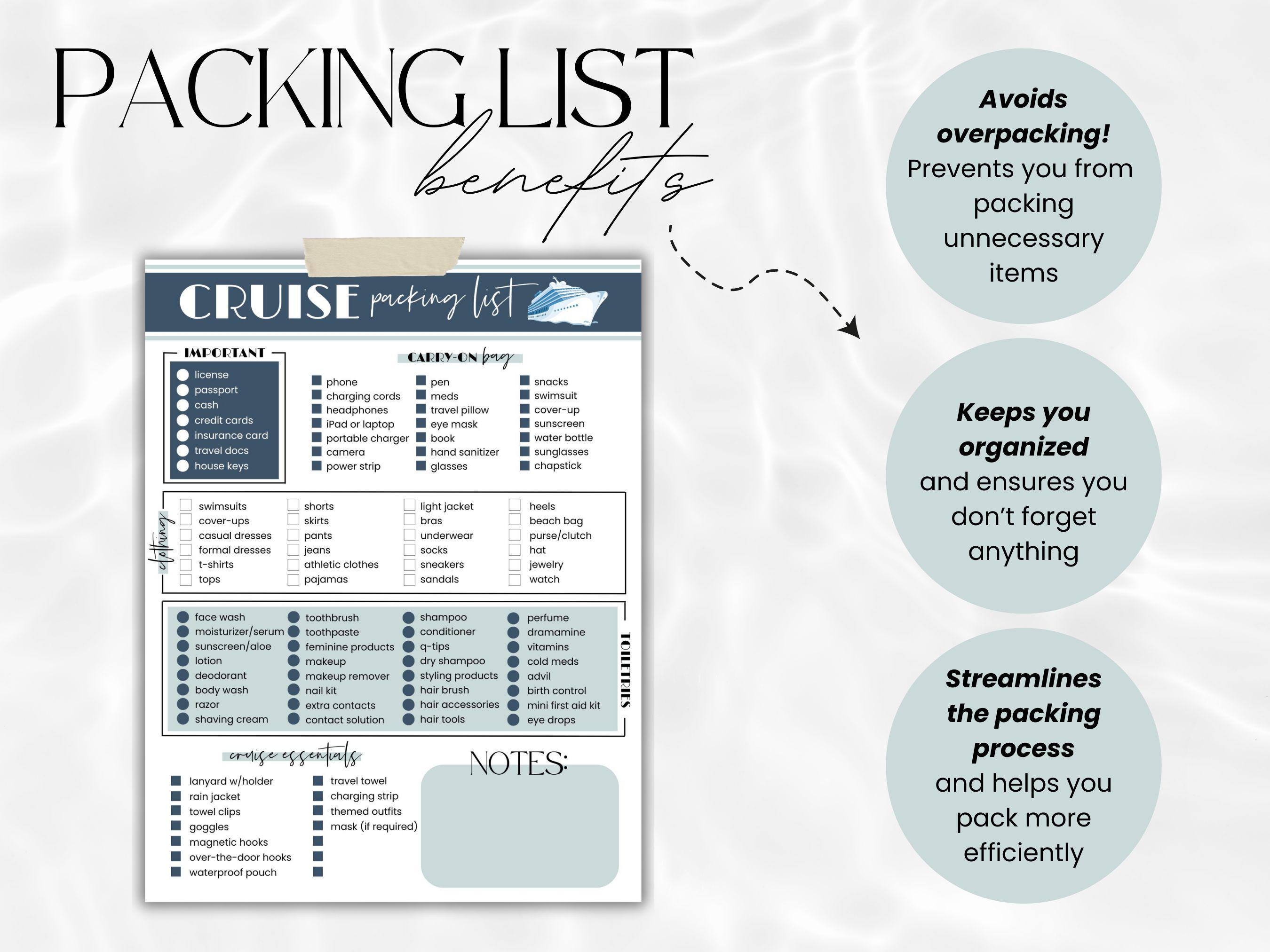 Cruise Vacation Packing List Template Free 44+ Packing List Templates