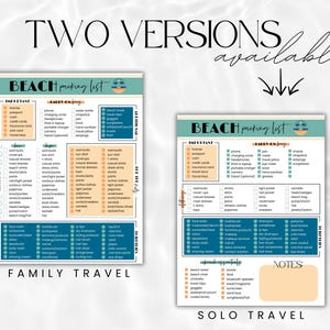 Beach Packing List Template: Editable Travel Checklist (PDF Printable ...