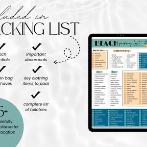 Beach Packing List Template: Editable Travel Checklist (PDF Printable ...