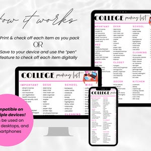 Dorm Packing List Template: Editable College Checklist (PDF Printable ...