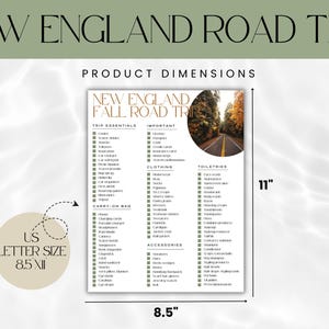 New England Fall Road Trip Packing List: Editable Travel Checklist (PDF ...