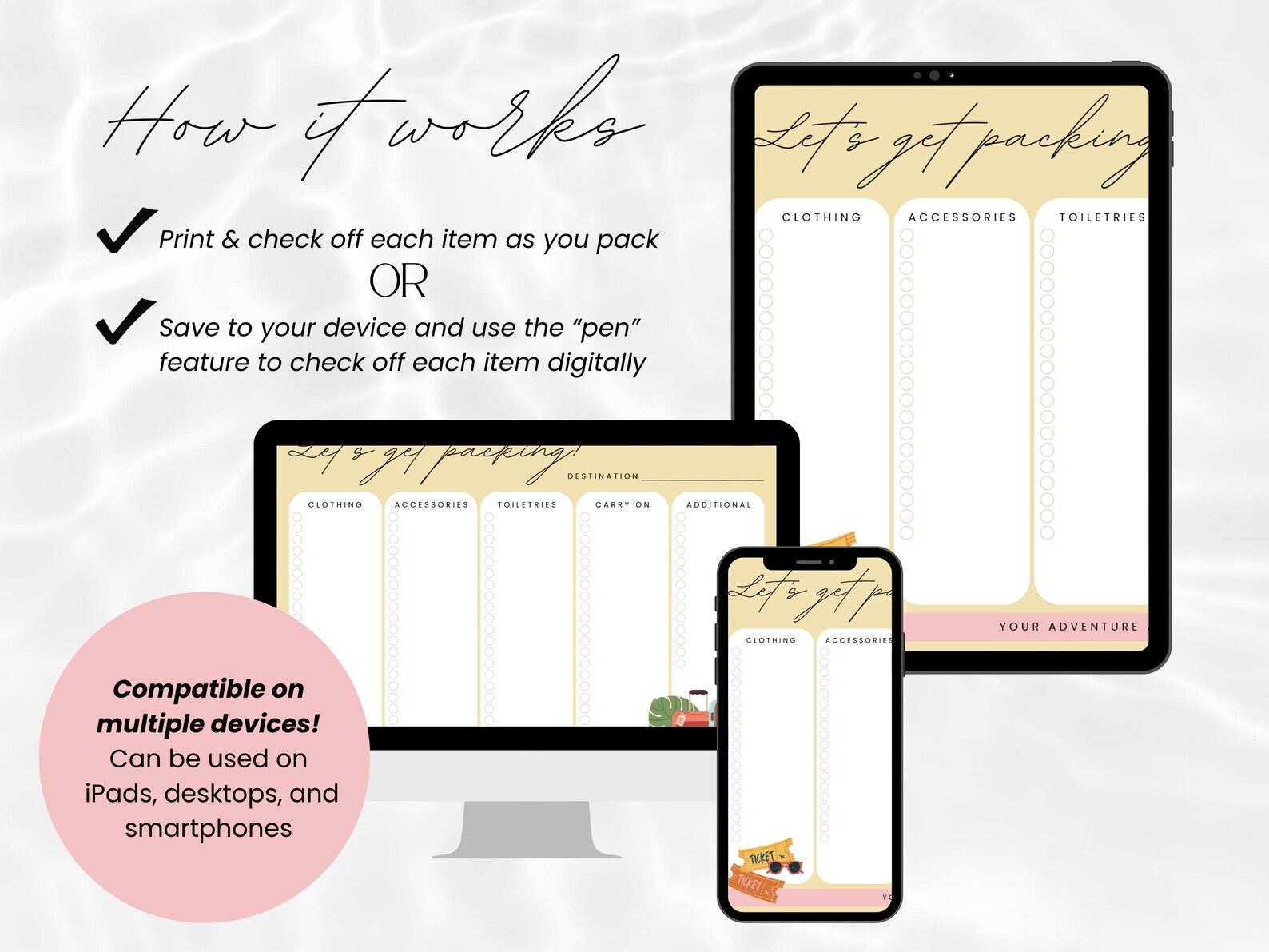 Girly Weekend Trip Packing List PDF | Weekend Packing Checklist ...