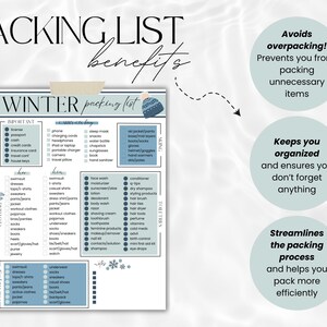 Family Winter Packing List Template | Printable Packing List for Winter ...