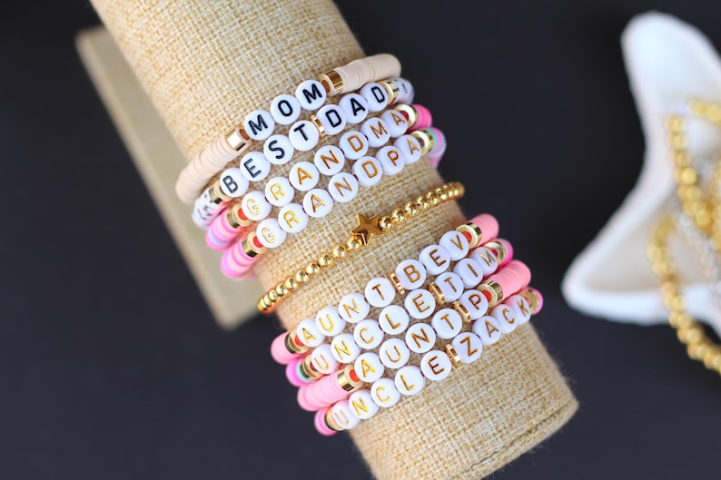 Personalized Family Bracelet, Custom Name Bracelet for Mom, Dad & Kids ...