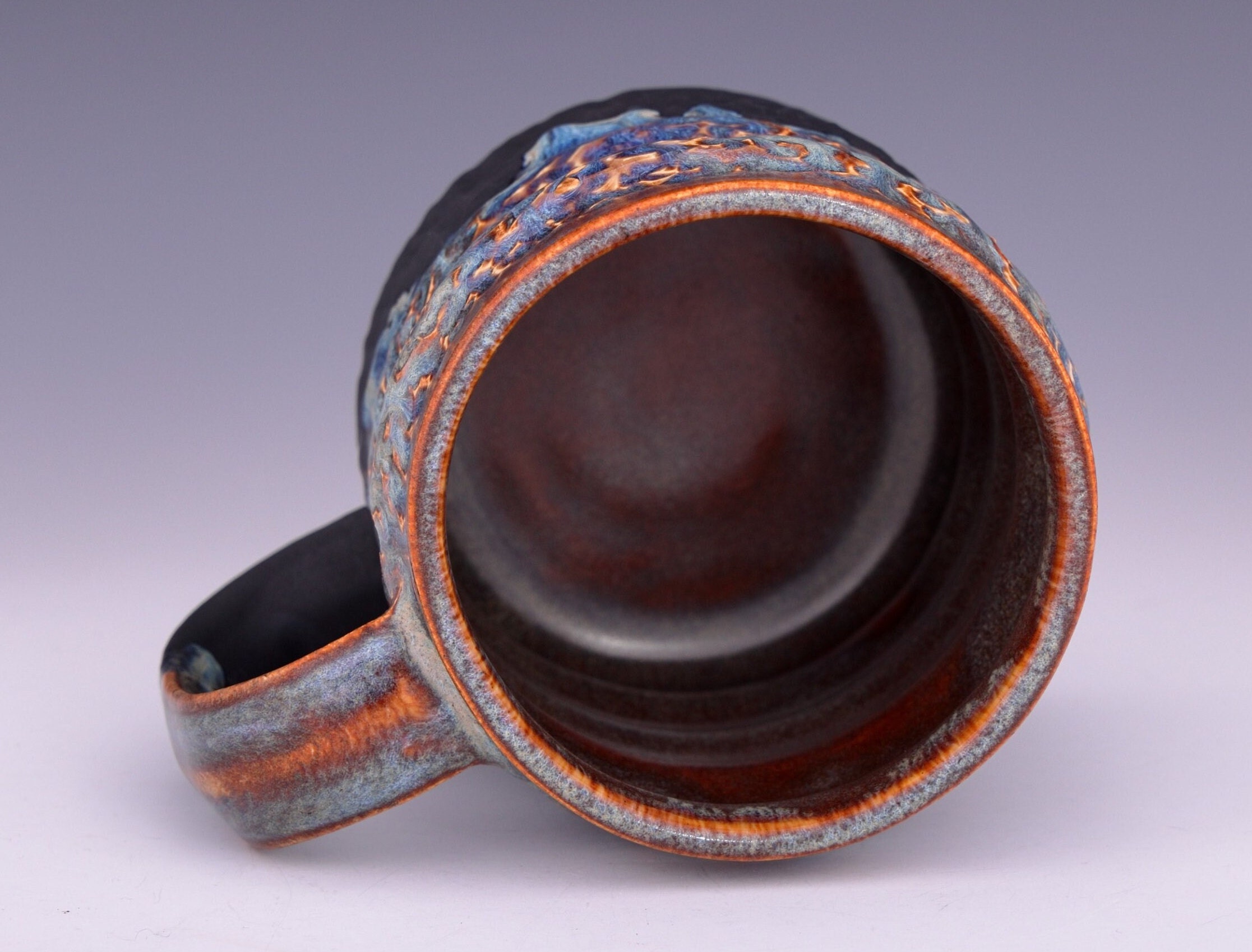 16 Oz Hand Carved Stoneware Mug Ceramic Pottery for Coffee/tea/gift - Etsy