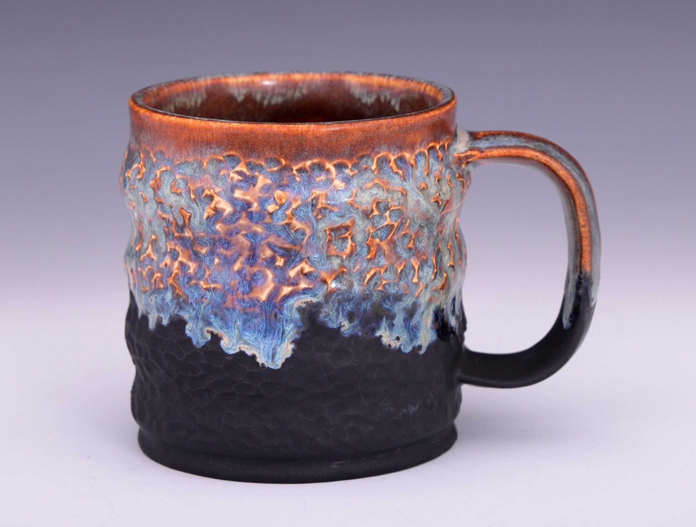 16 Oz Hand Carved Stoneware Mug Ceramic Pottery for Coffee/tea/gift - Etsy