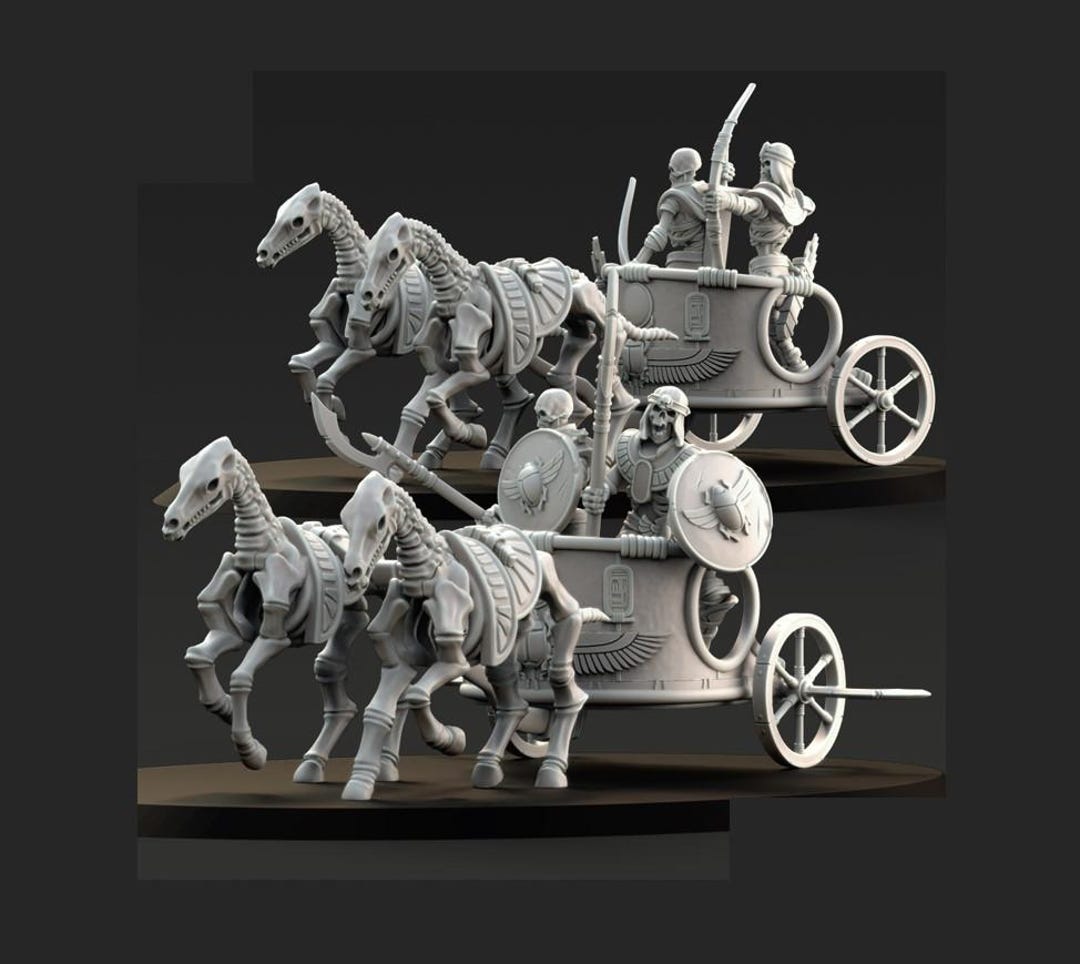 Mummified Legions - 3 X Mummified Skeleton Chariots (halberd/bows ...