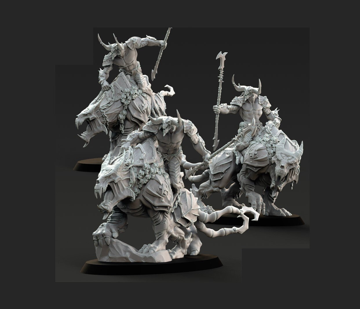 War Daemons 3 X Beast Riders 28mm/30mm Tabletop Model Kit - Etsy