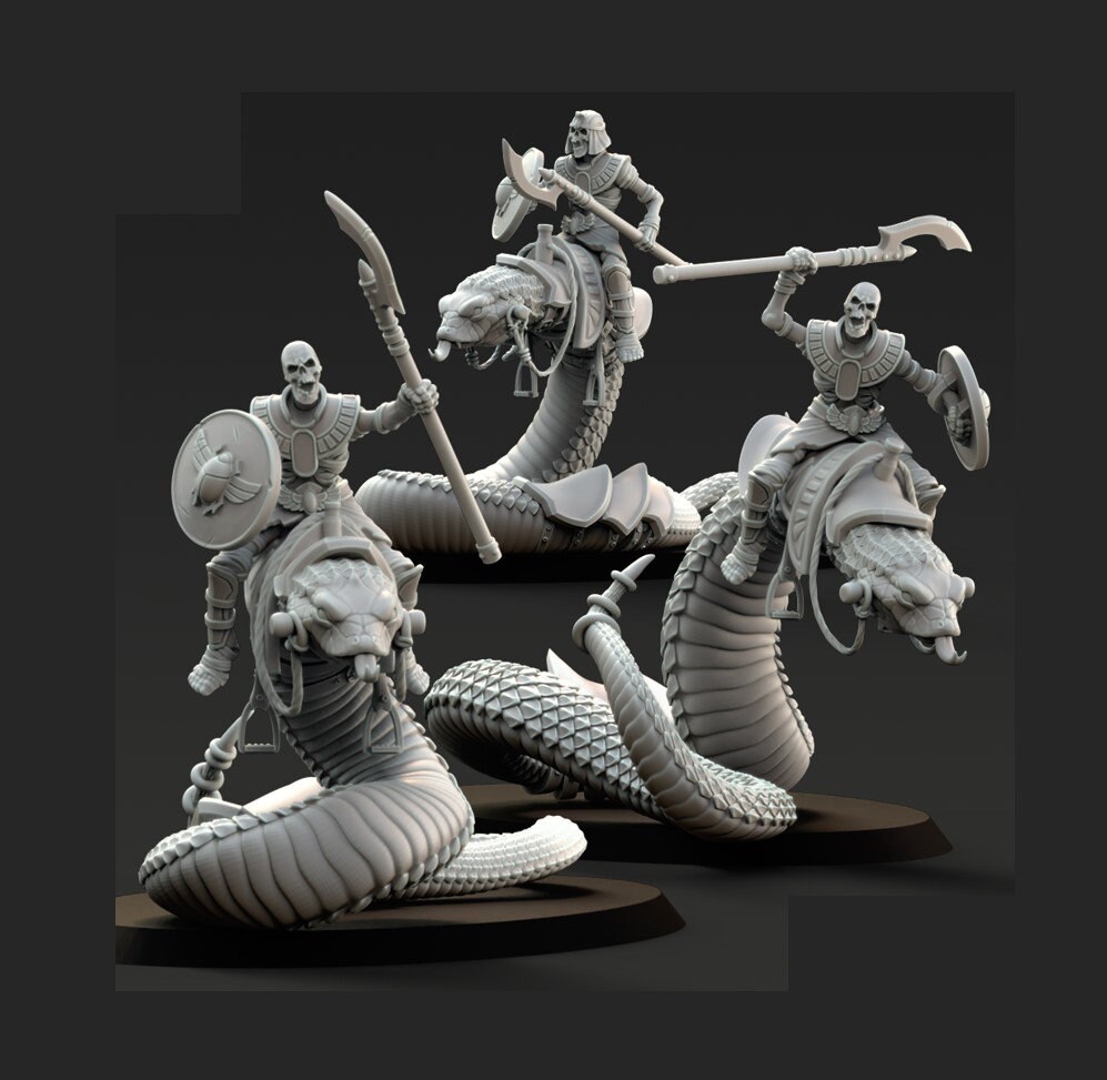 Mummified Legions 3 X Mummified Snake Riders 28mm/30mm - Etsy