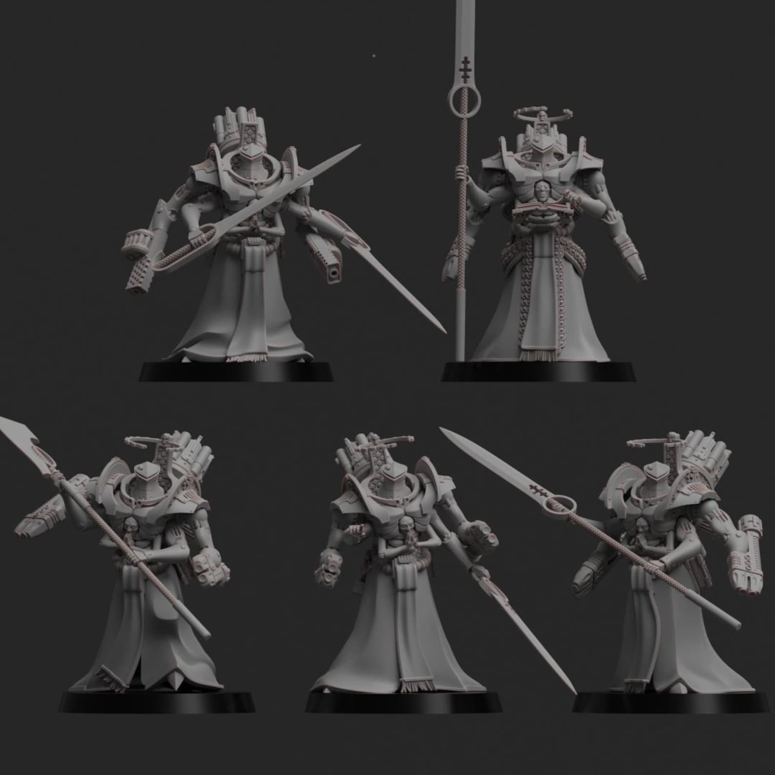 Artificer Courts - 5 X War Priests - 28mm/30mm Tabletop Model Kit - Etsy