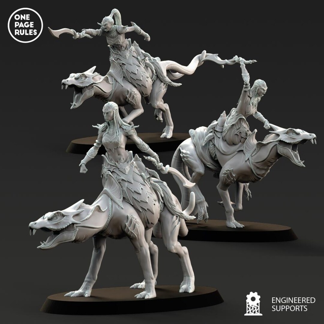 Lust Daemons - 3 X Beast Riders - 28mm/30mm Tabletop Model Kit - Etsy