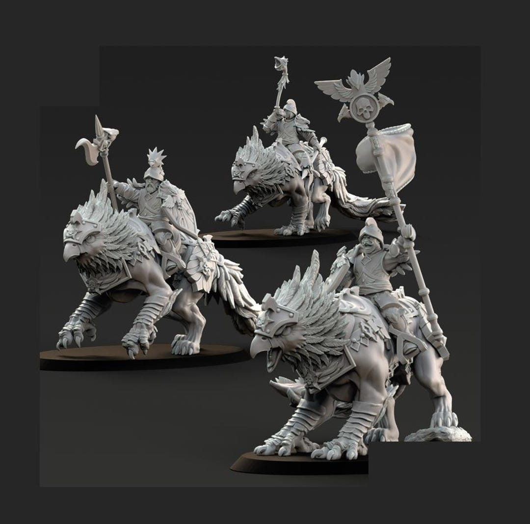 Human Empire - 3 X Gryph Riders - 28mm/30mm Tabletop Model Kit - Etsy