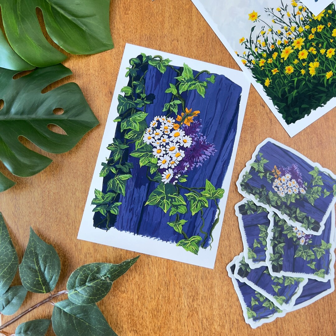 Mini Daisies Flower Print Etsy