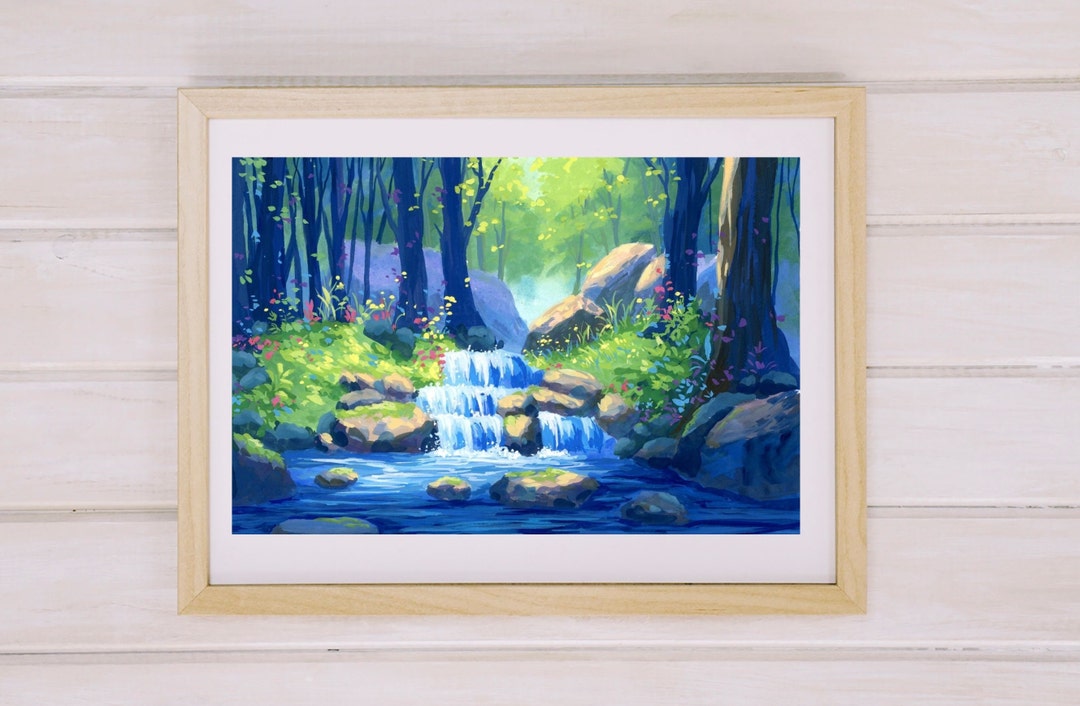 Forest Stream Print - Etsy