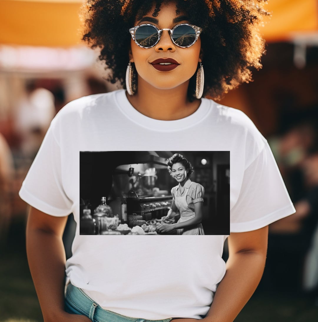 Vintage African American Woman Cooking in the Kitchen Shirt/black Owned ...