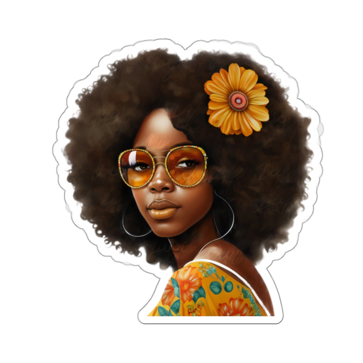 Retro Style Black Girl Sticker/black Stationary/macbook Sticker/melanin ...