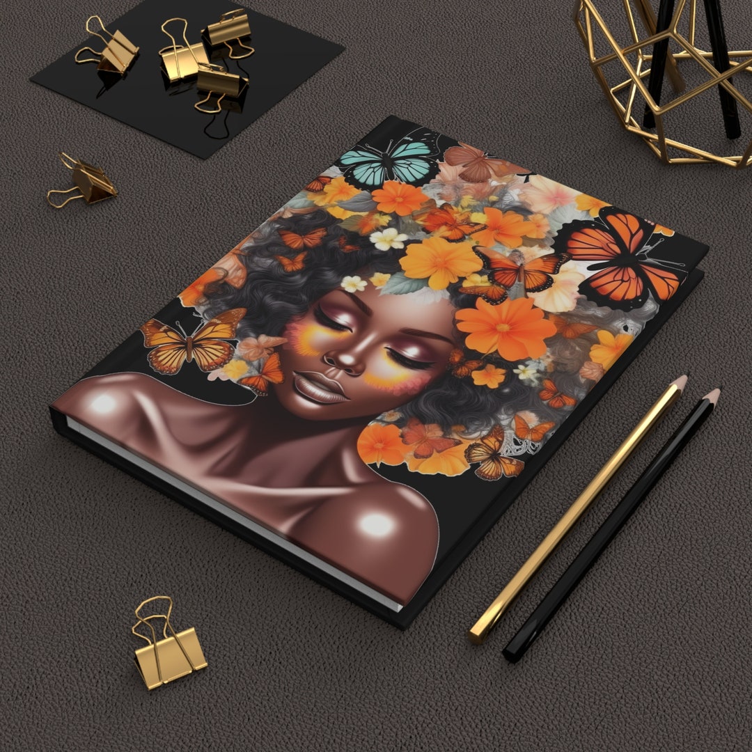 Black Woman With Butterflies Journal/mindfulness Journal/gratitude ...