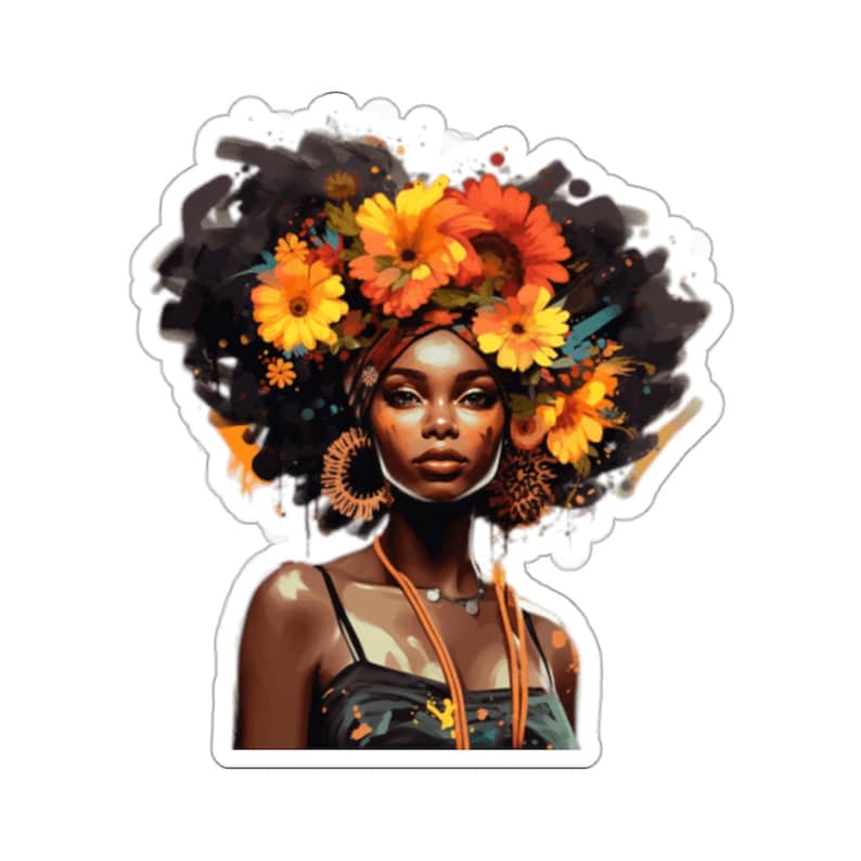 Colorful Black Woman Sticker/black Stationary/black Girl Magic Sticker ...