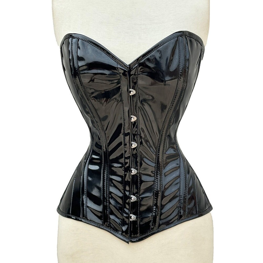 Heavy Duty Steel Boned Hourglass Overbust Costume Body Shaper PVC ...
