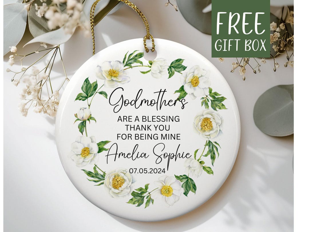 Personalized Godparents Ornament, Godmother Gift, Godfather Thank You ...