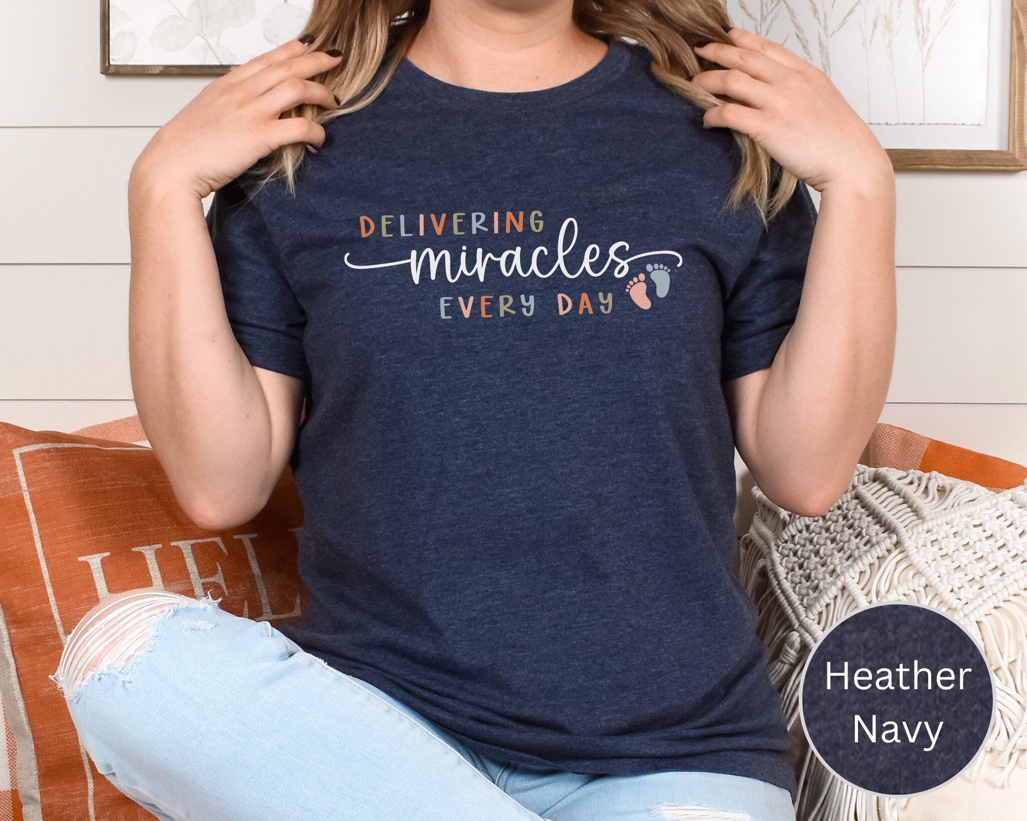Delivering Miracles Labor and Delivery Nurse Shirt L&D Nurse - Etsy