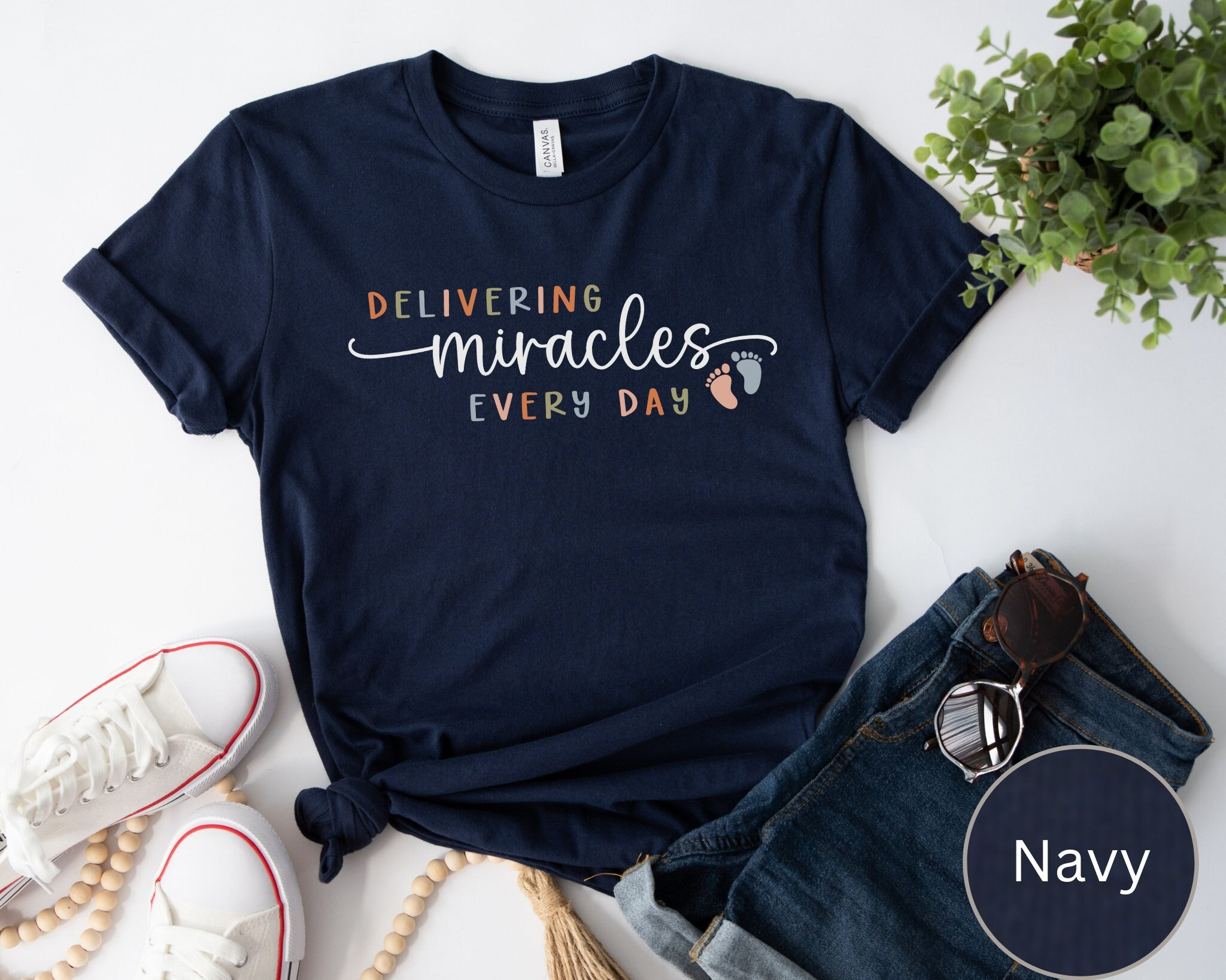 Delivering Miracles Labor and Delivery Nurse Shirt L&D Nurse - Etsy