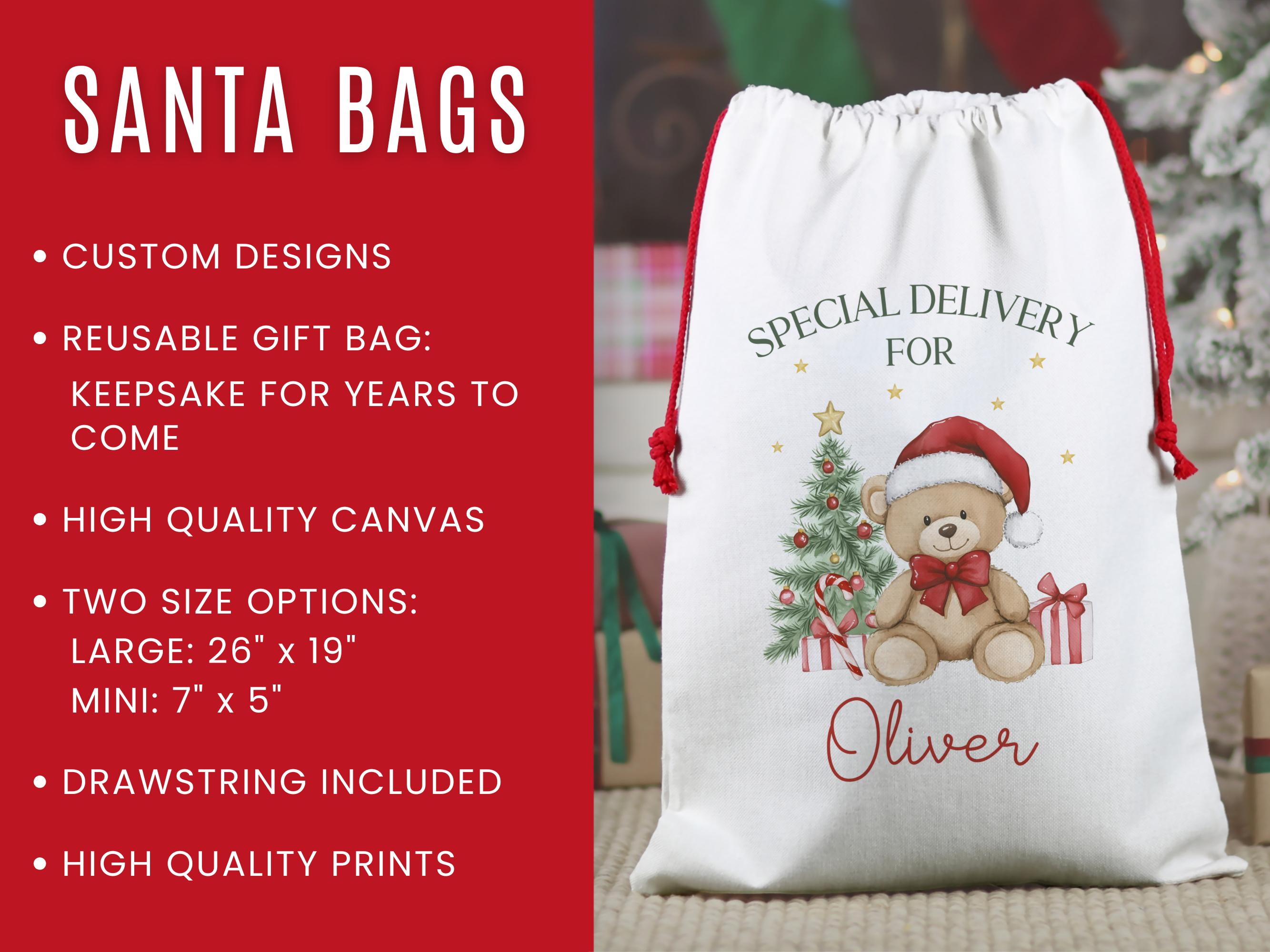 Special Delivery Santa Bag, Custom Boy's Christmas Gift Bag Special ...