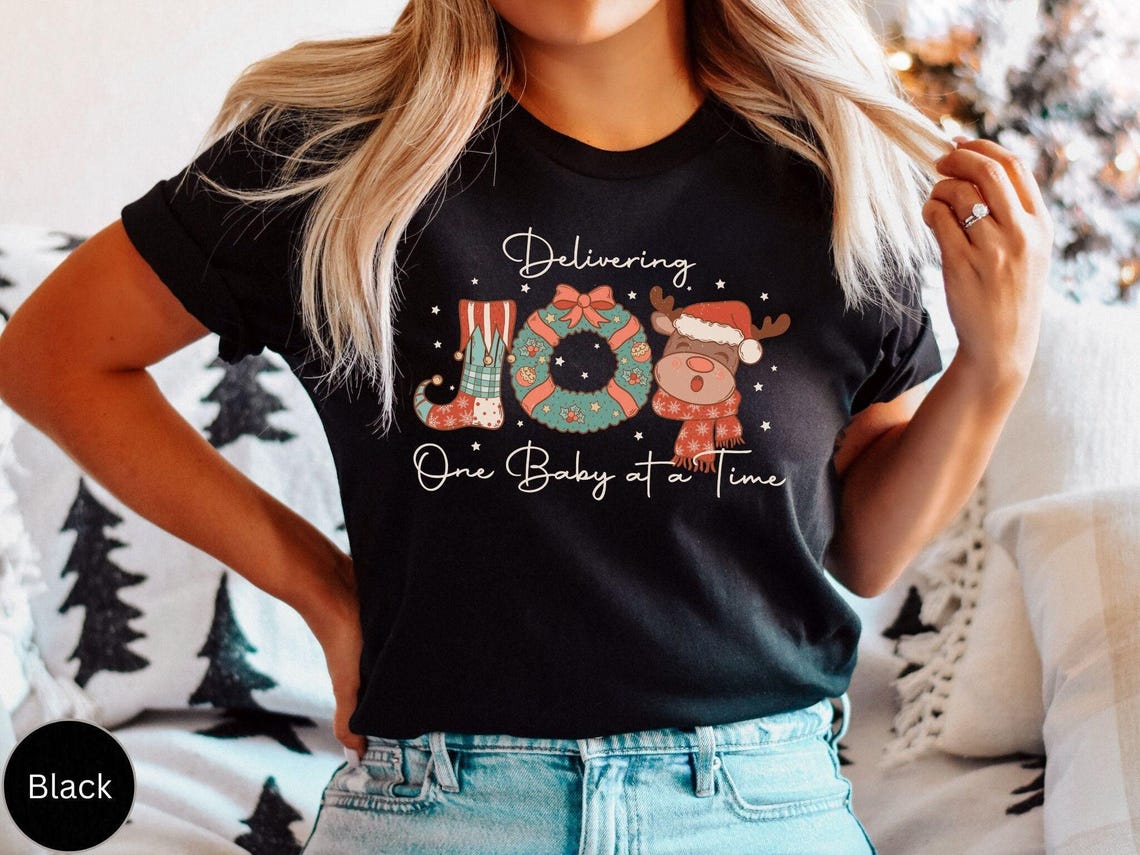 Delivering Joy Labor and Delivery Christmas Shirt, Cute L&D Nurse ...