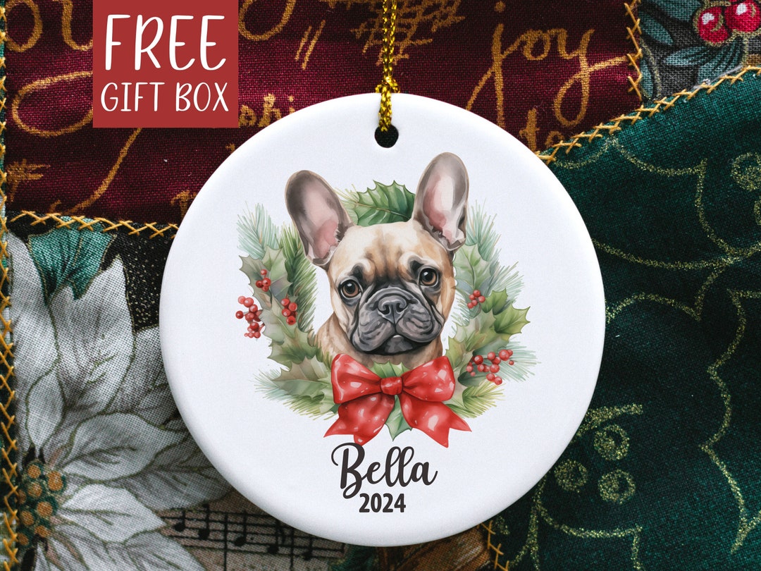 Personalized French Bulldog Ornament, Frenchie Christmas Ornament ...