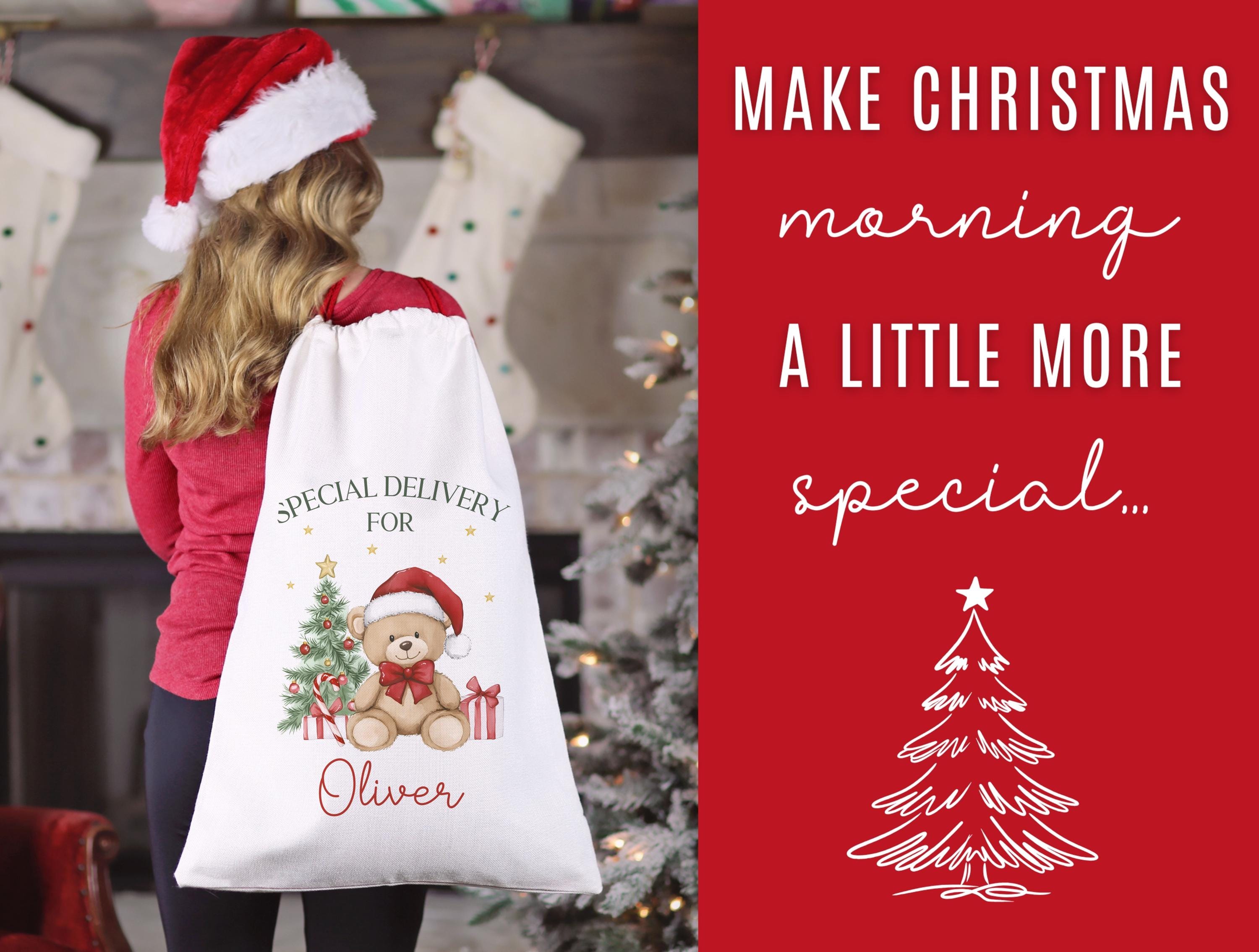 Special Delivery Santa Bag, Custom Boy's Christmas Gift Bag Special ...