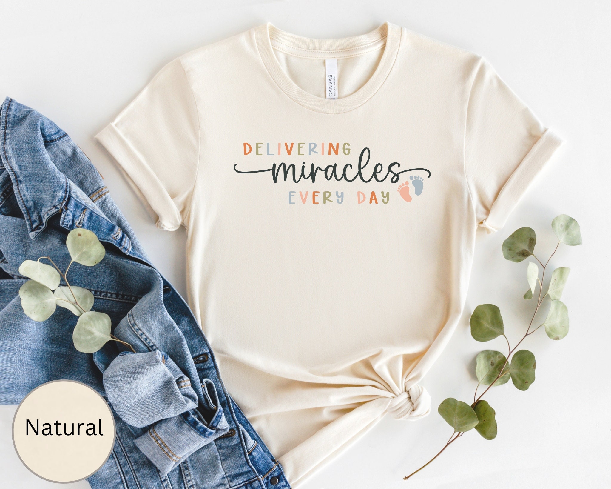 Delivering Miracles Labor and Delivery Nurse Shirt L&D Nurse - Etsy