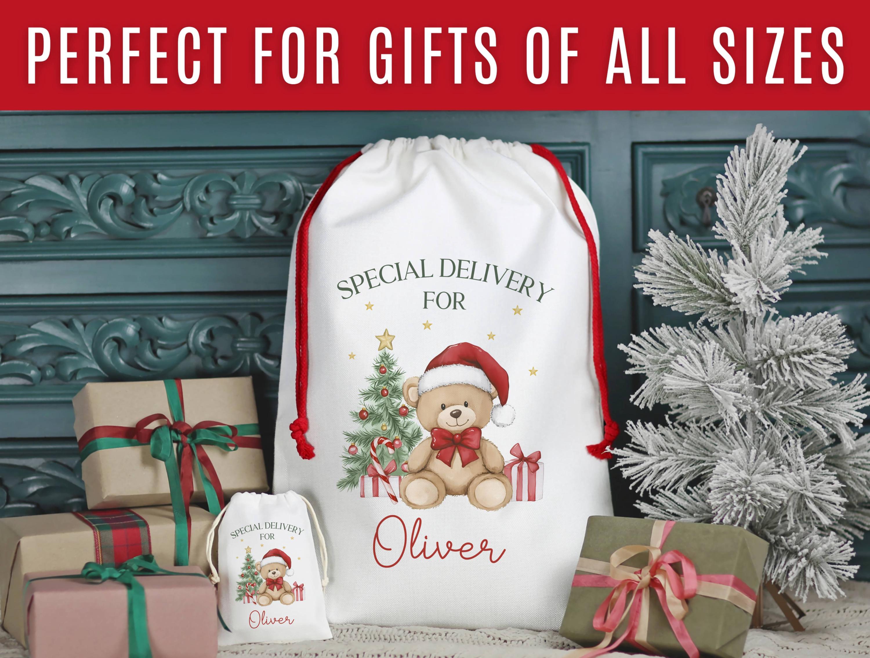 Special Delivery Santa Bag, Custom Boy's Christmas Gift Bag Special ...