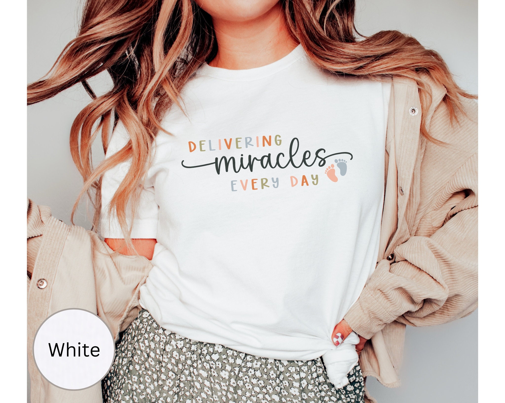 Delivering Miracles Labor and Delivery Nurse Shirt L&D Nurse - Etsy