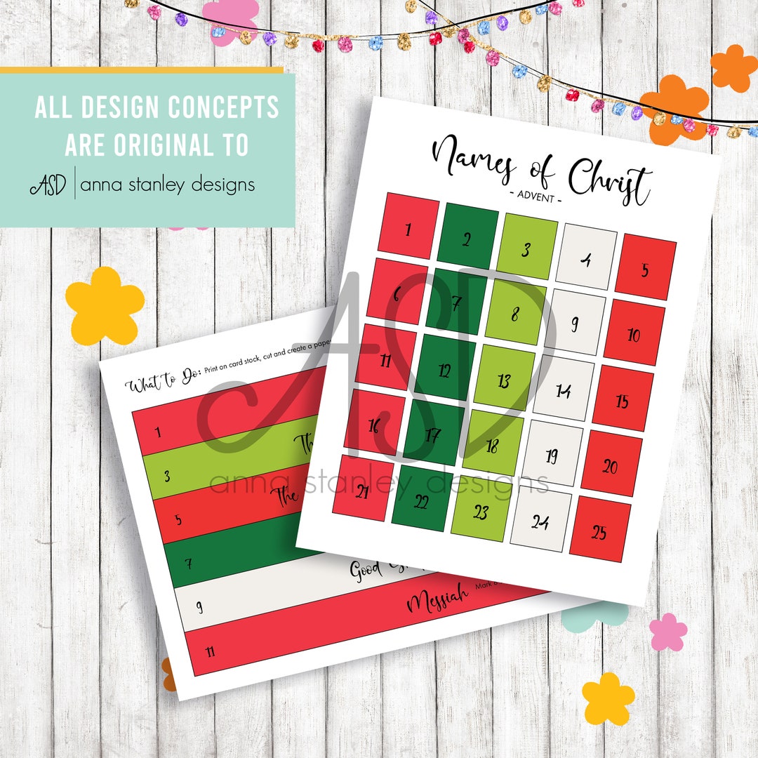 Names of Christ Advent Calendar | Christian Family Activity (digital ...