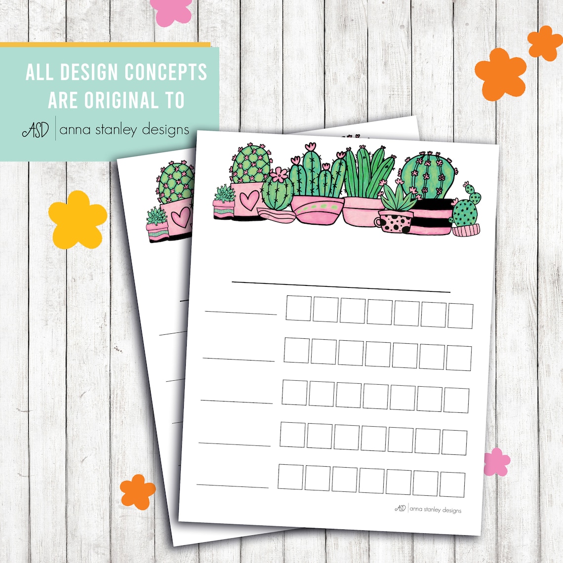 Cute Cactus Goal Chart for Kids, Succulent Reward System (PDF) | Chore ...