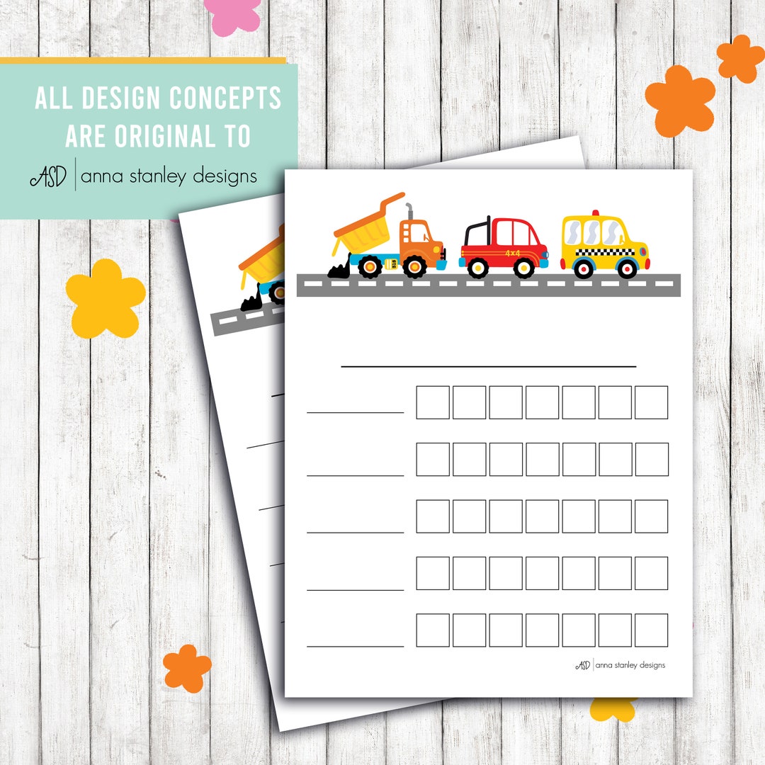 Printable, Dump Truck, Truck and Taxi Car Goal Chart | Trucks | Chart ...