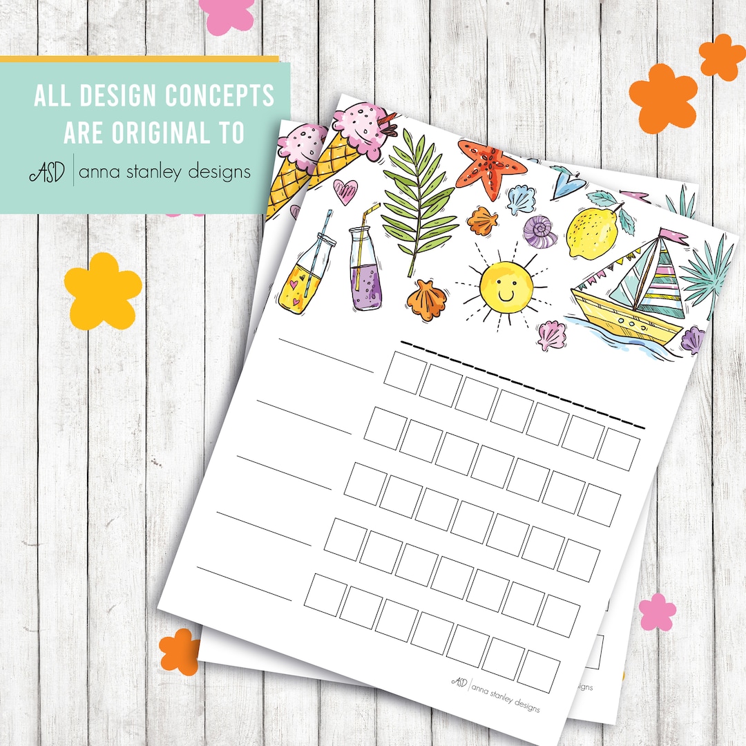 Printable, Cute Summer Days Goal Chart for Kids Goal Chart for Kids ...